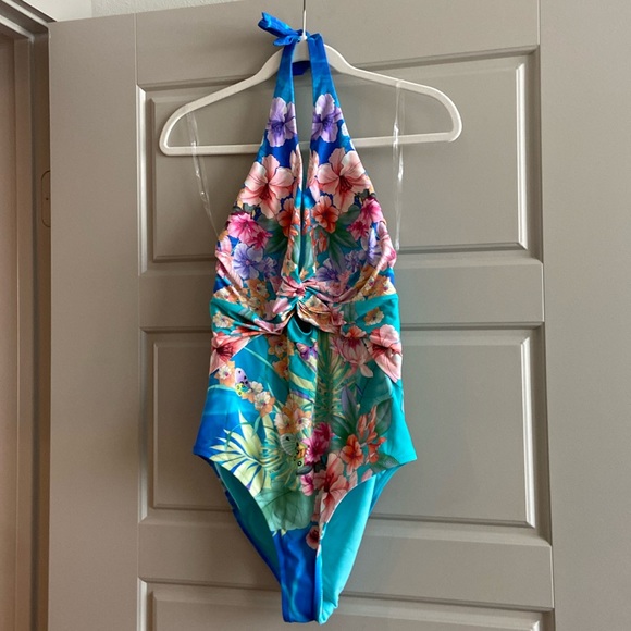 Johnny Was | Swim | Johnny Was Turquoise Floral Tie Dye Twist Keyhole ...